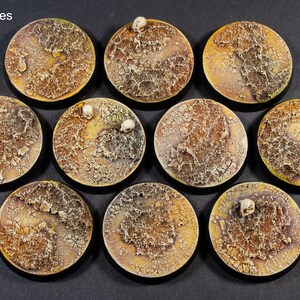 Desert Earth Bases for Miniatures Resin Cast Round Bases for Miniature ...