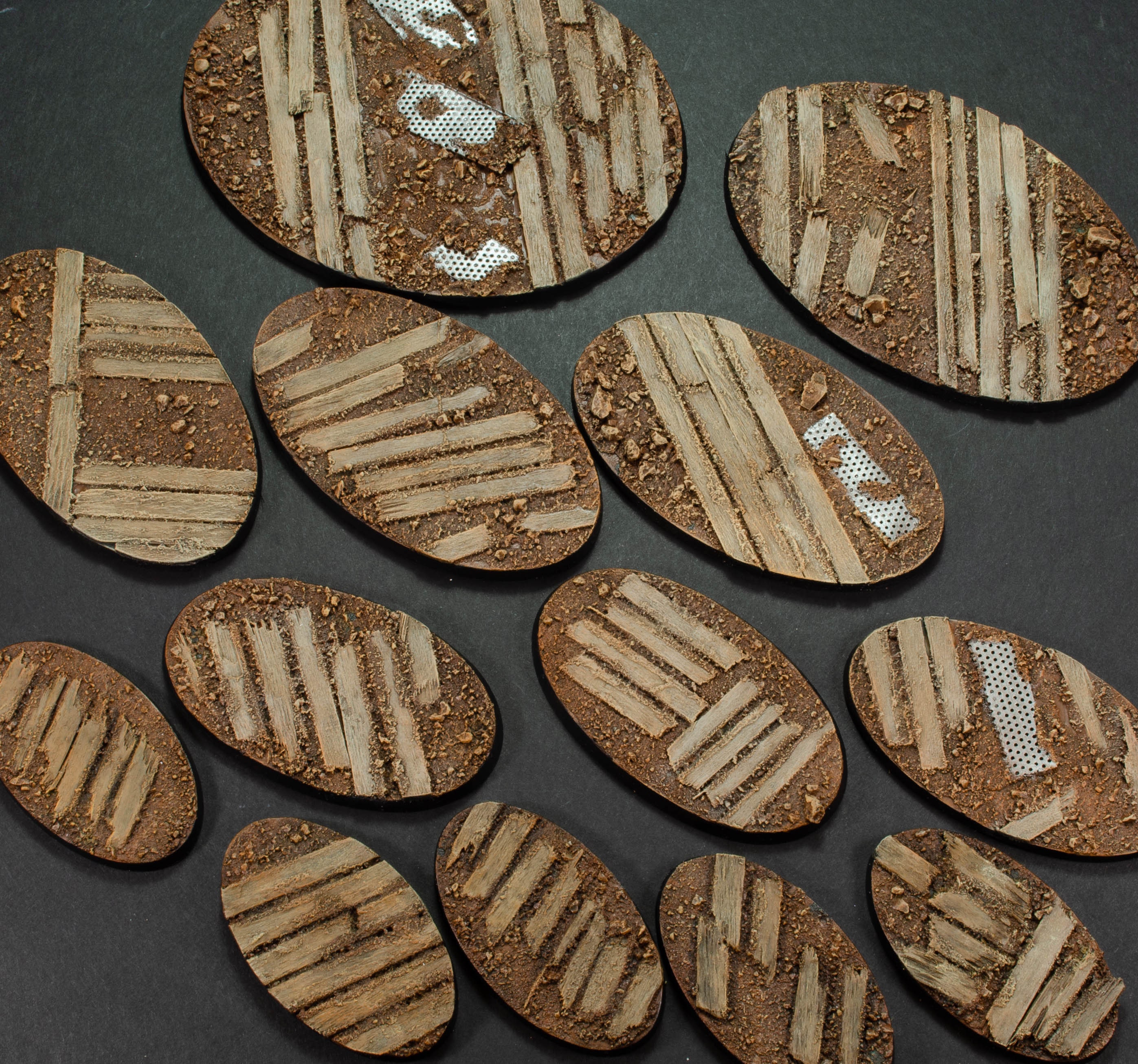 Miniatures Bases Trench Resin Cast OVAL Bases for Miniature War Games ...