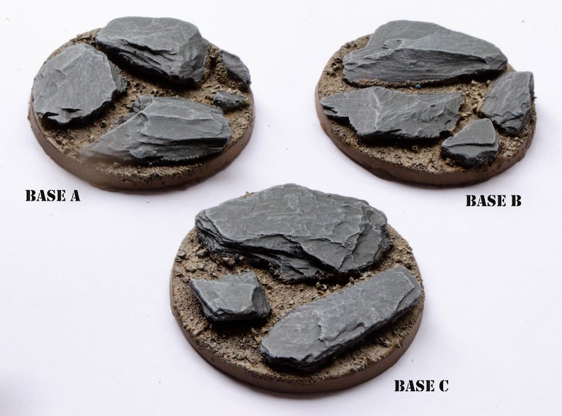 Miniature Base Slate Rock Bases 60mm X 1 40000 Dnd Wargaming AOS Kill ...