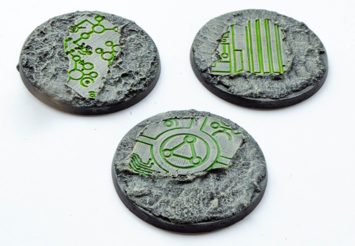 Miniature Bases | Necron Bases | 50mm X 3 | 40000 Dnd Wargaming AOS ...