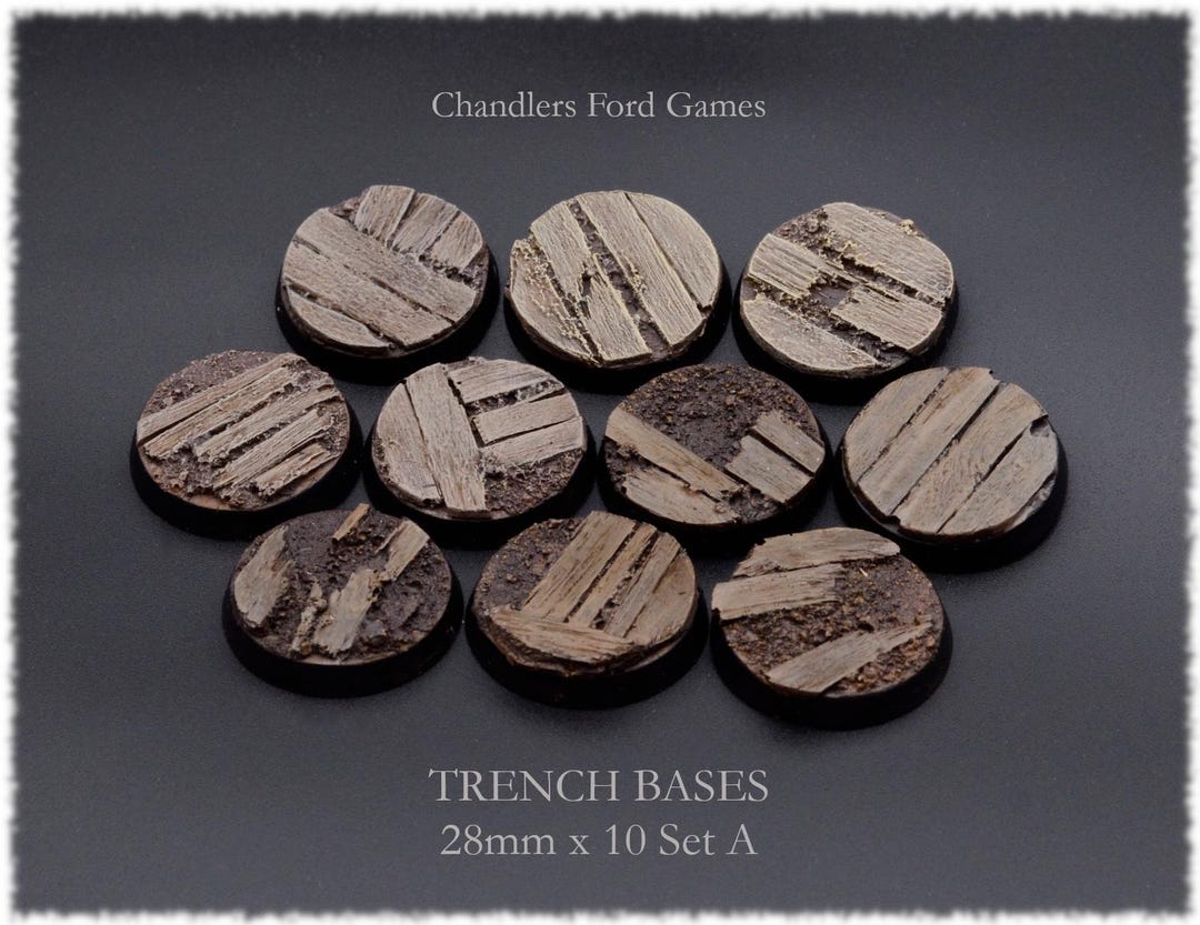 Miniature Bases | Trench Bases | 25mm X 10 (set A) | 40000 Dnd ...
