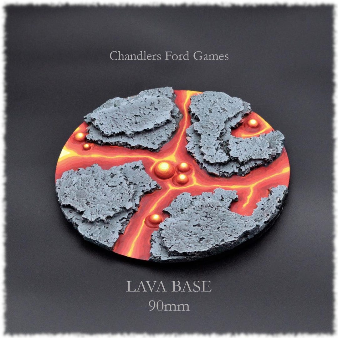 Miniature Bases | Lava Base | 90mm X 1 | Dnd Wargaming 40000 AOS Kill ...