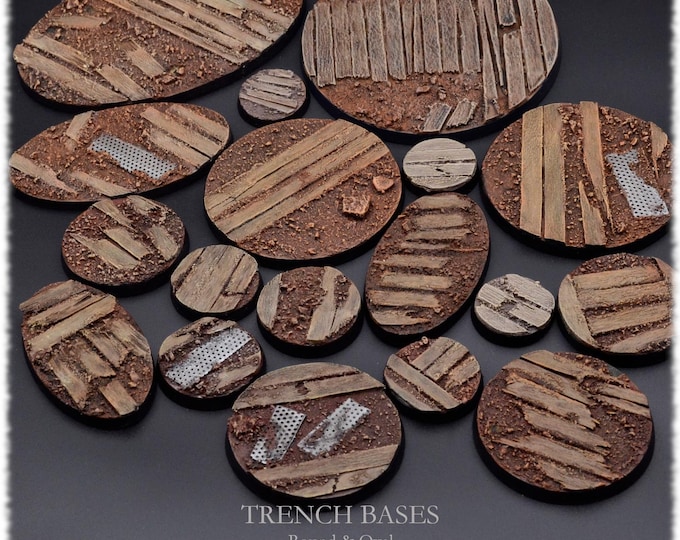 Trench Miniatures Bases - Resin Cast - Round Bases for Miniature War ...