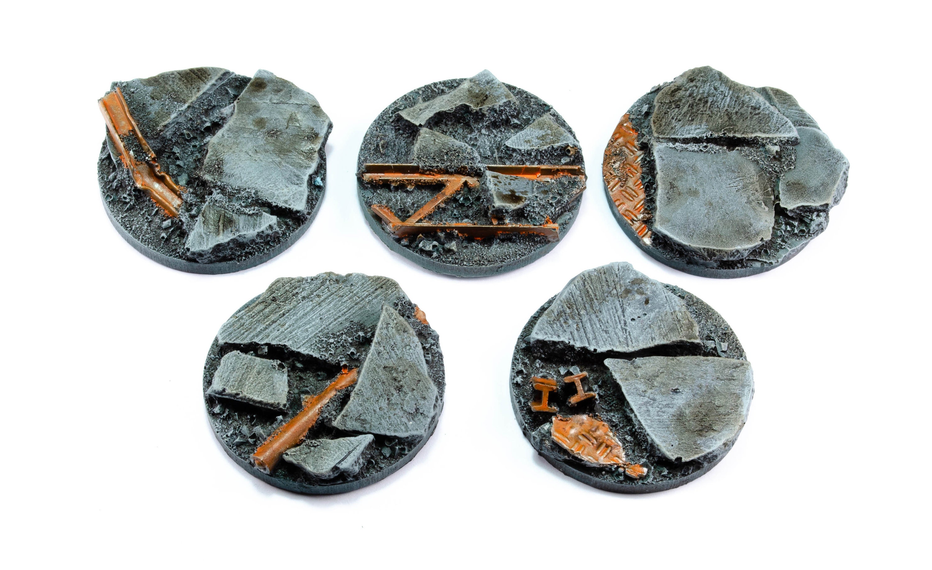 Miniature Bases Urban Rubble Bases 40mm X 5 40000 Dnd Wargaming AOS ...