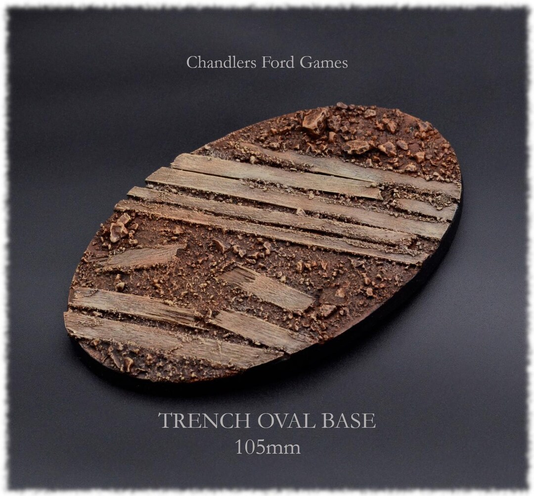 105mm X 1 Oval Trench Base Wargaming 40,000 AOS Kill Team Dnd Handmade ...