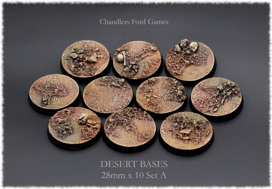 Miniature Bases | Desert Bases | 28mm X 10 | Dnd 40000 Wargaming AOS ...