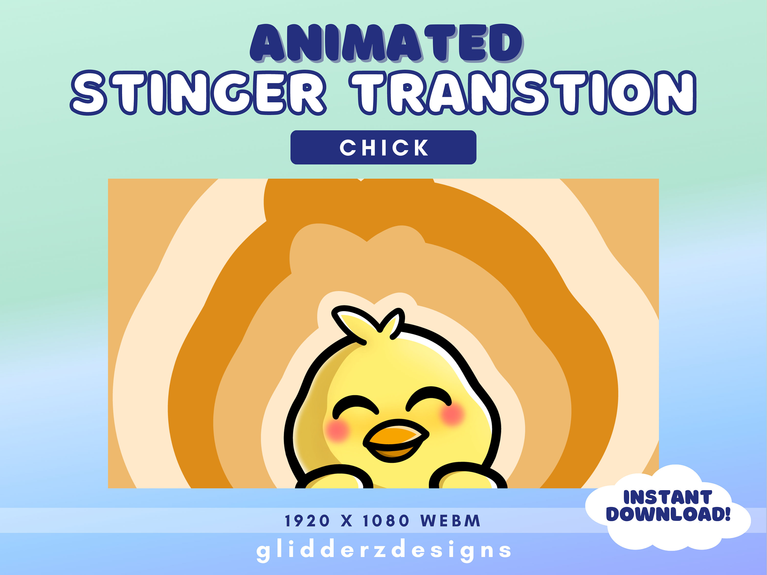 Chick Stinger Transition | Cute Chicken Stream Transition | Orange ...