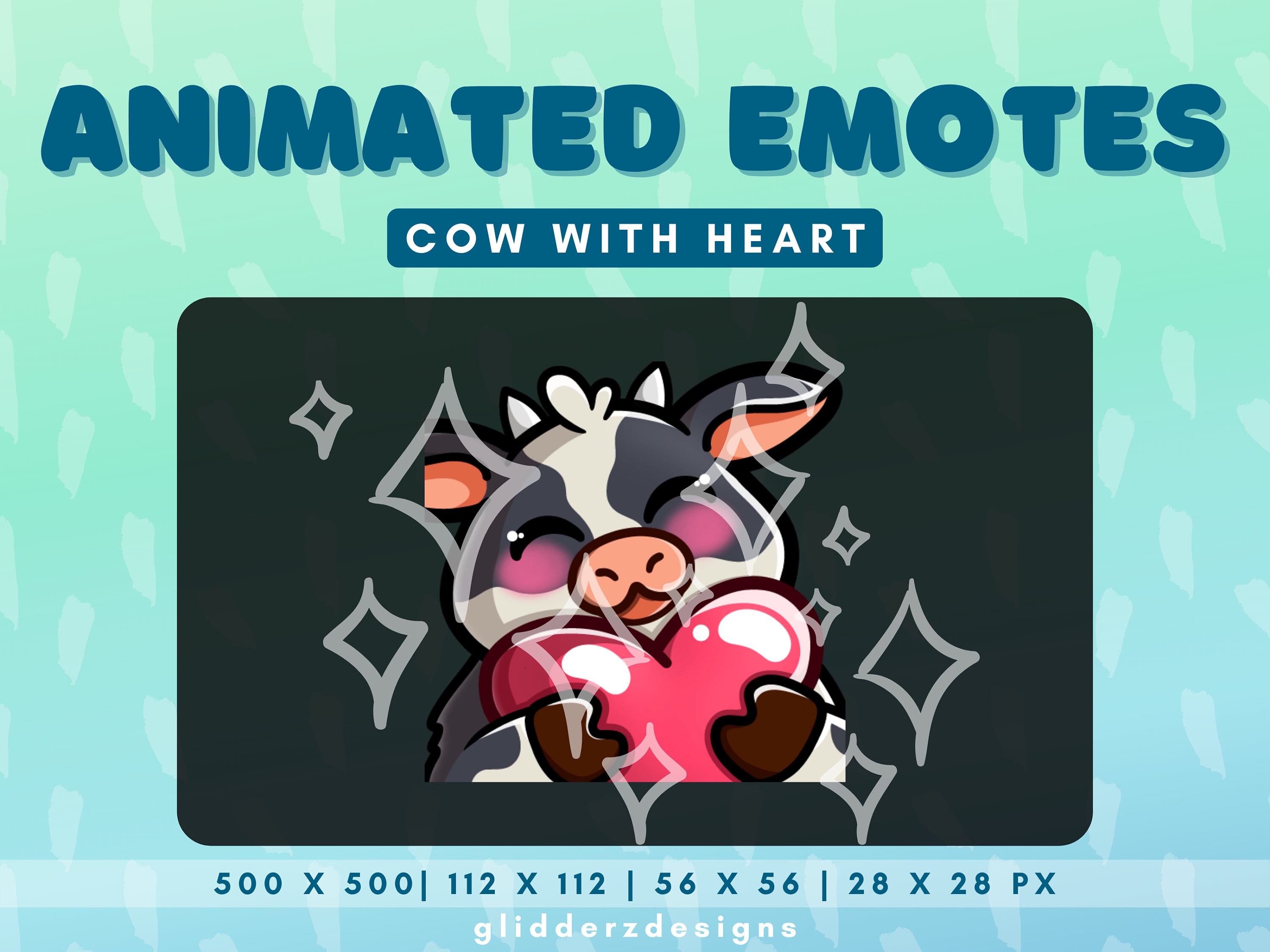 Cow ANIMATED Emotes Twitch Animated Cow Emotes Cow With - Etsy