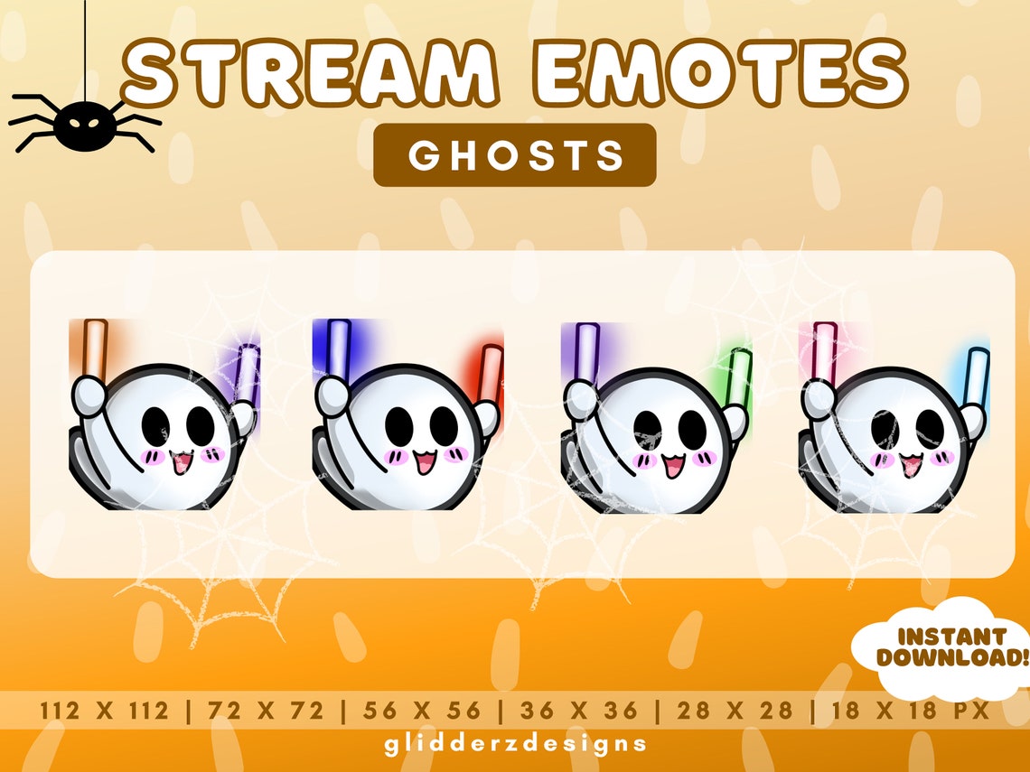 Ghost Twitch Emotes JUMBO PACK 2 | Twitch Ghost Emotes Pack | Cute ...