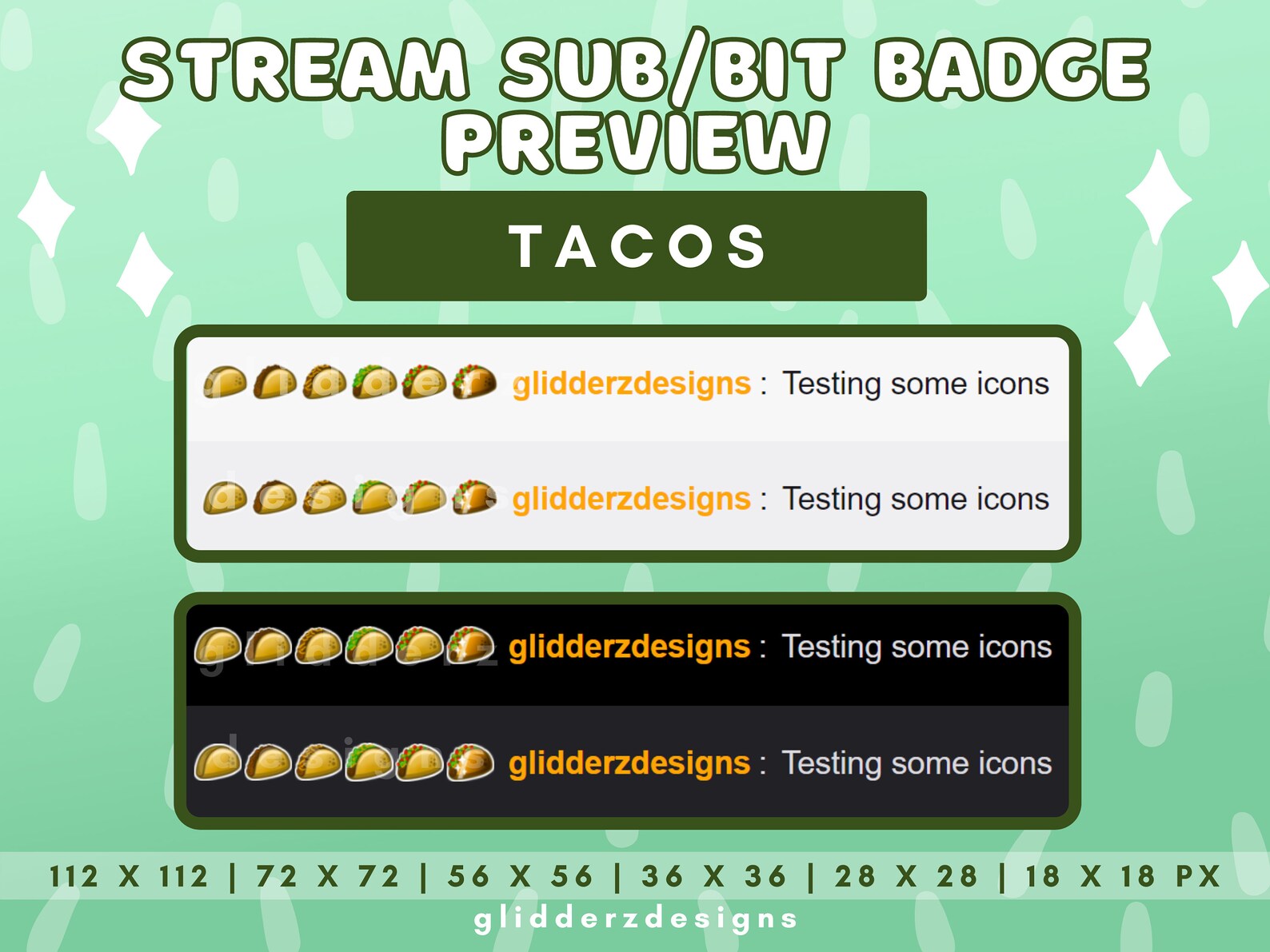 Taco Sub Badge Twitch | Stream Taco Emote | Taco Badges | Taco Twitch ...