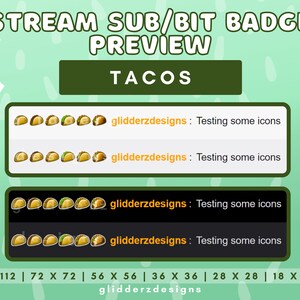 Taco Sub Badge Twitch | Stream Taco Emote | Taco Badges | Taco Twitch ...