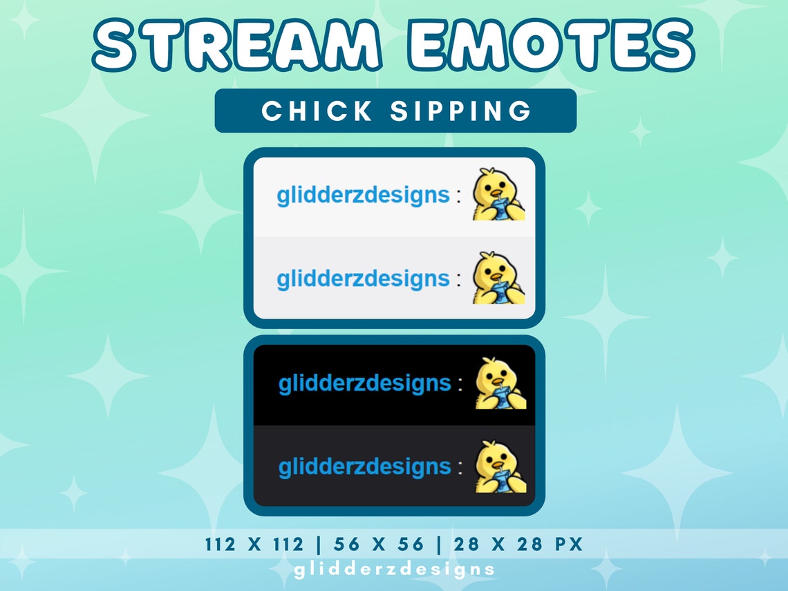 Twitch ANIMATED Emote Chick Sipping Stream Sip Emote - Etsy