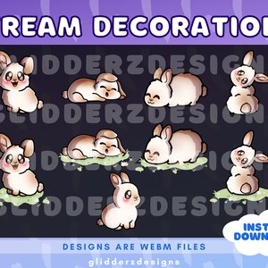 Tan Bunny Animated Stream Decorations | Tan Bunny Stream Decorations ...