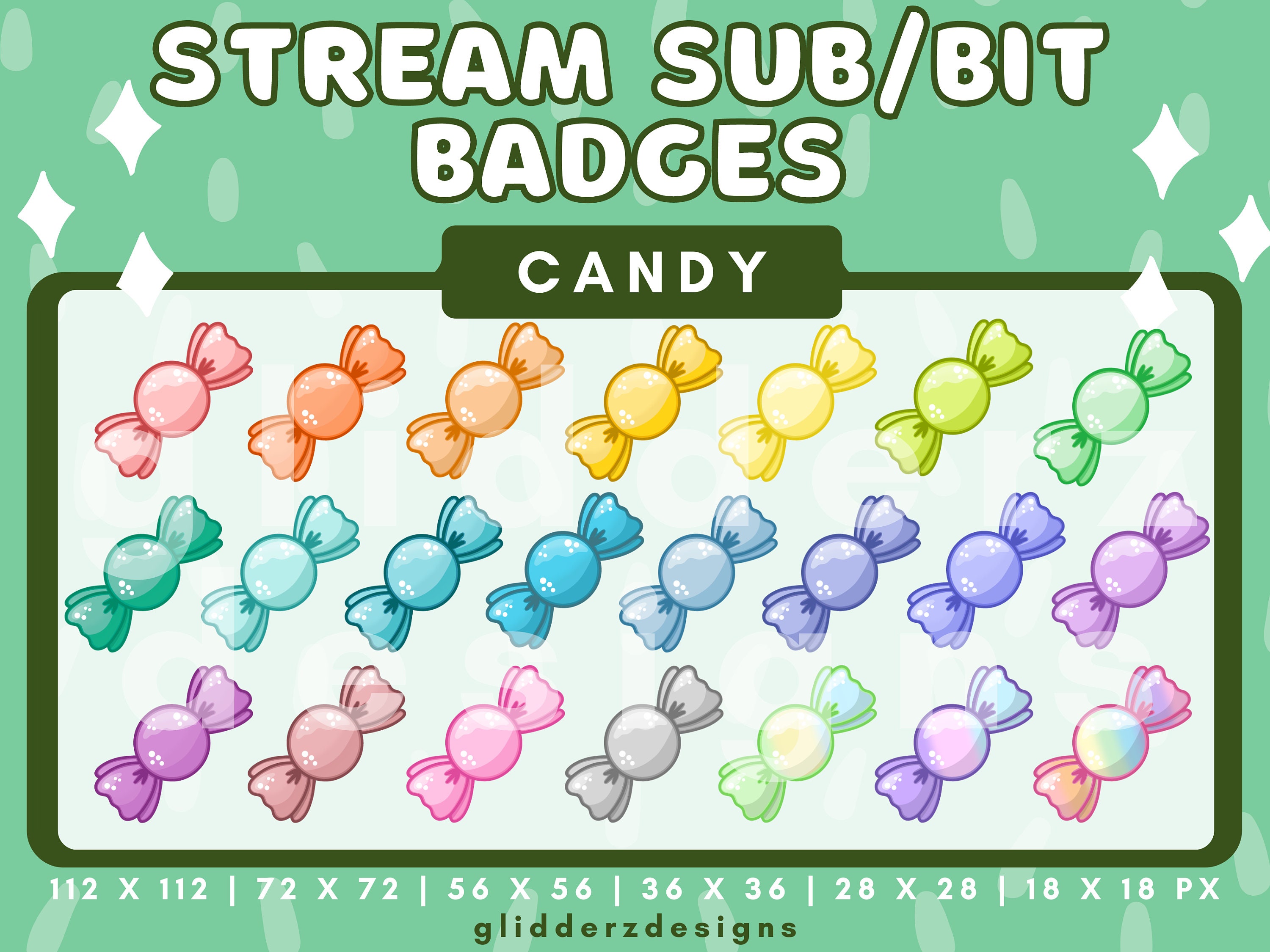 Candy Twitch Sub Badge Candy Stream Badge Twitch Food Bit - Etsy