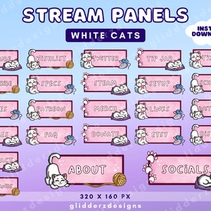 Animated Cat Overlay Package | White Cat Twitch Package | Cat Stream ...