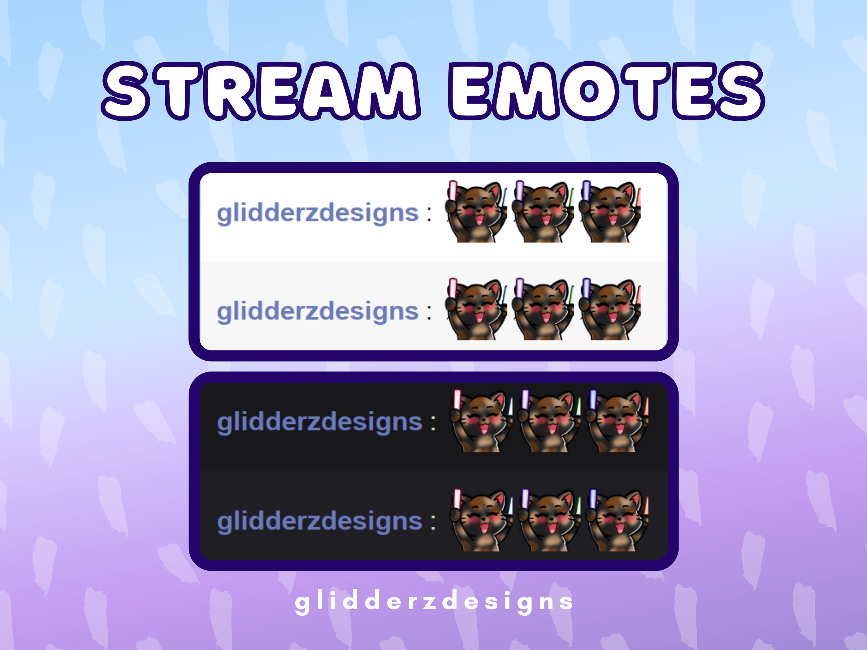 Tortoiseshell Cat Glow Stick Animated Emote Tortoiseshell - Etsy