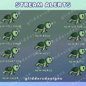 ANIMATED Twitch Alerts Turtle Twitch Alerts Animated - Etsy