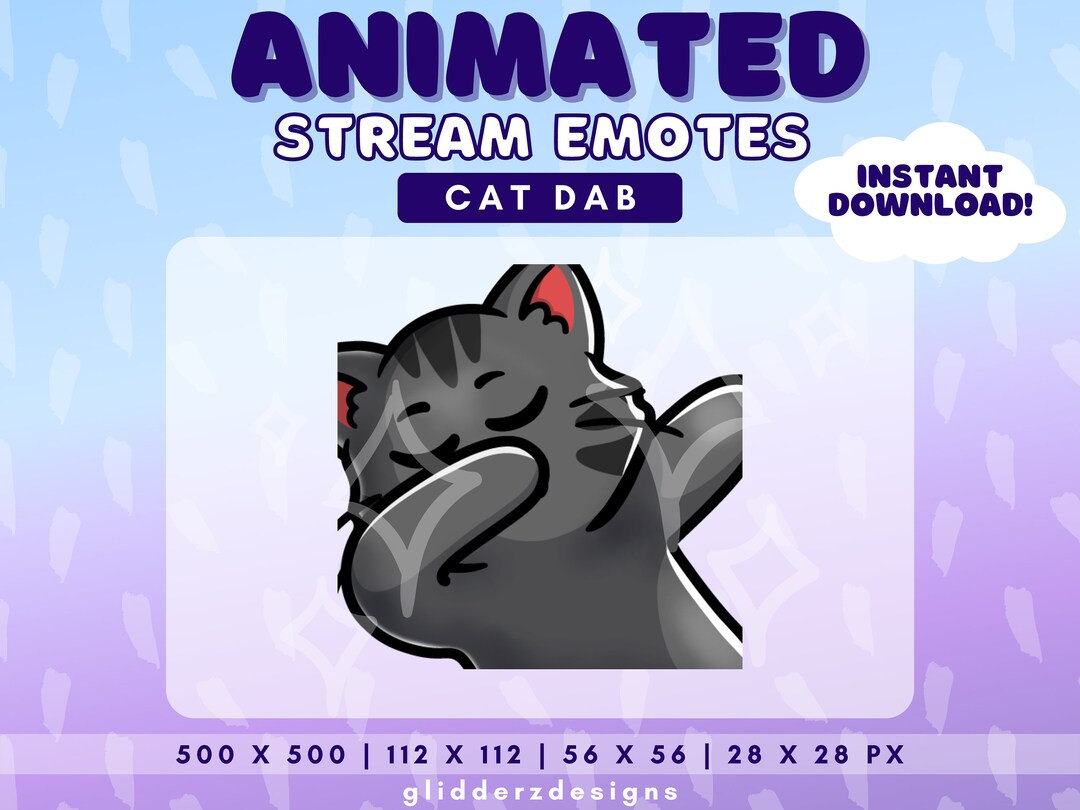 Cat Dab Animated Emote Cat Dab Twitch Emote Animated Gray Cat Animated ...