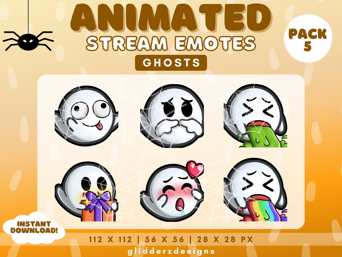 Halloween ANIMATED Twitch Emotes Ghost Animated Emotes - Etsy