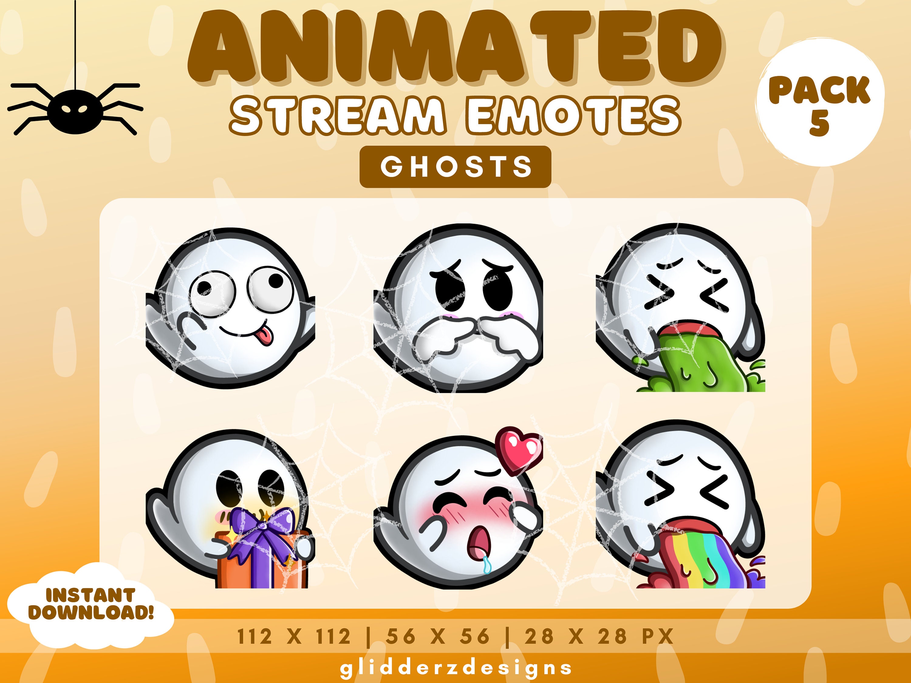 Halloween ANIMATED Twitch Emotes Ghost Animated Emotes - Etsy