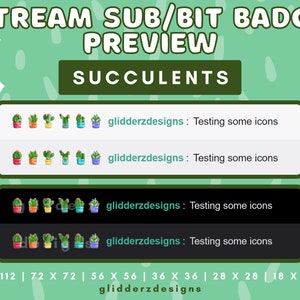Cactus Twitch Sub Badge | Cactus Sub Badges for Streamers | Plant Sub ...