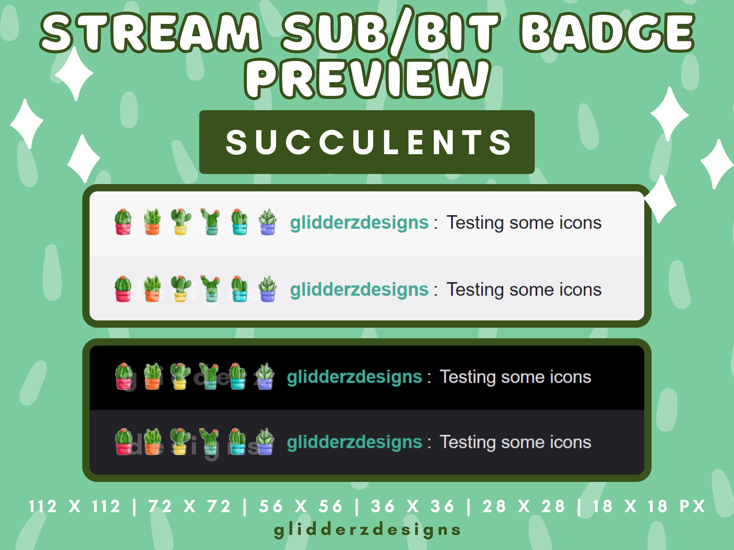 Cactus Twitch Sub Badge | Cactus Sub Badges for Streamers | Plant Sub ...