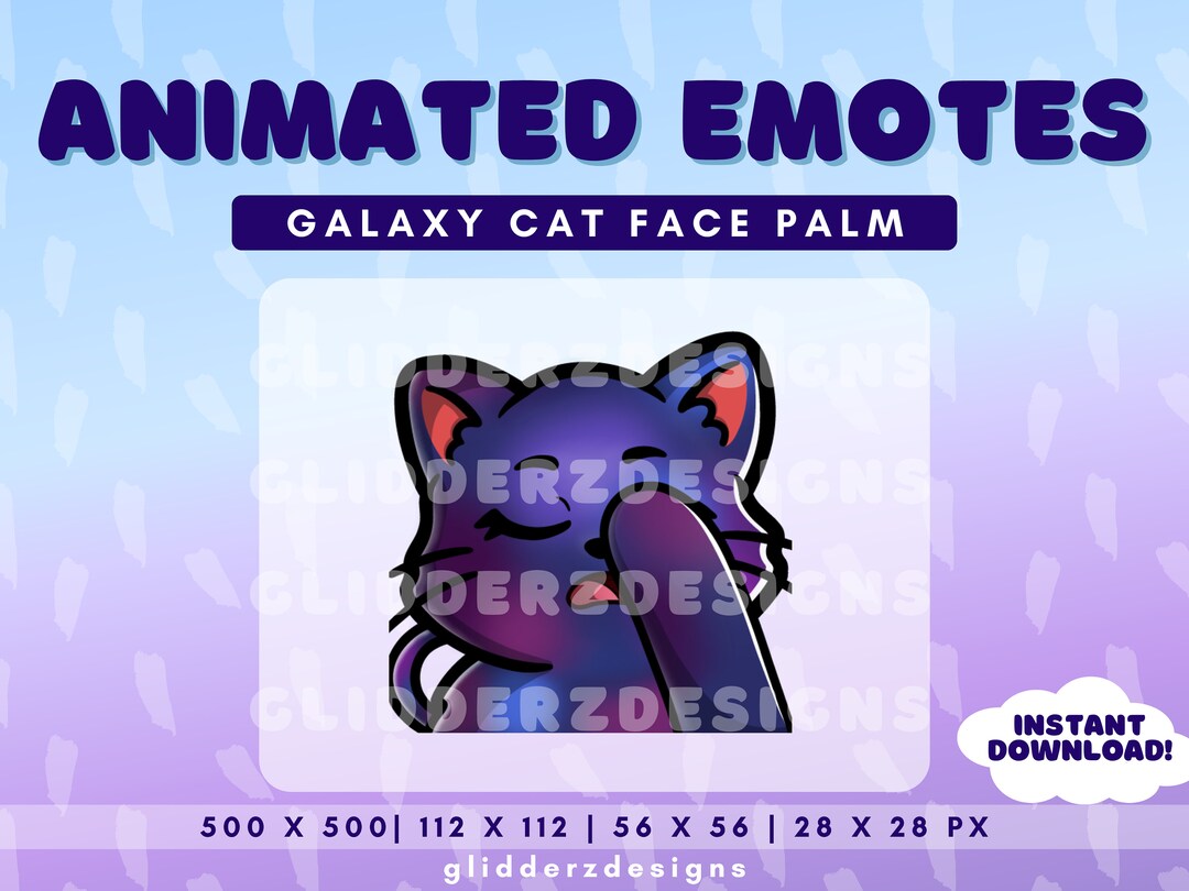 Galaxy Cat Face Palm Emote Animated | Face Palm Animated Emote | Cat ...