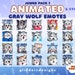 Wolf ANIMATED Emotes Jumbo Pack 1 | 20 Gray Wolf Twitch Emotes | 20 ...