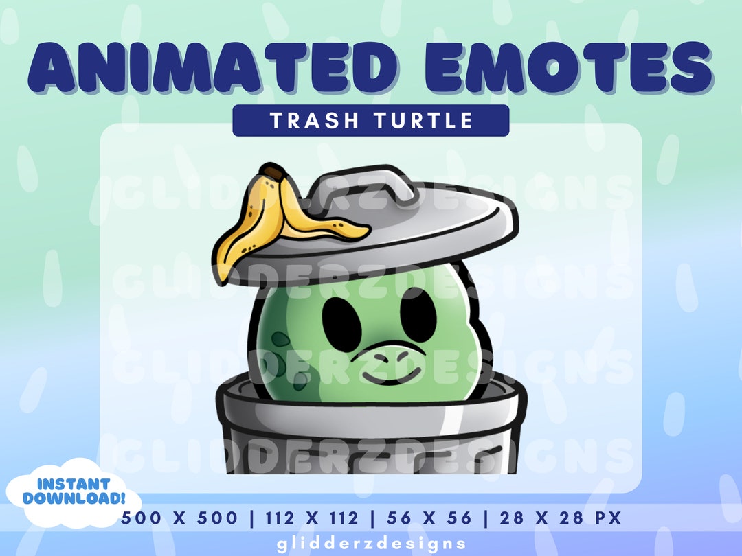 Turtle Trash Animated Emote | Trash Twitch Emote | Cute Turtle Twitch ...