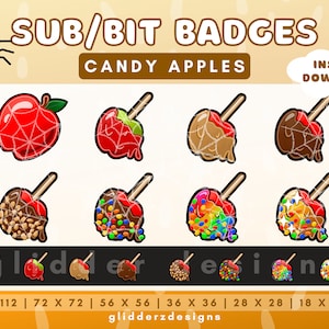 Candy Apple Sub Badges Twitch | Halloween Twitch Badges | Twitch ...