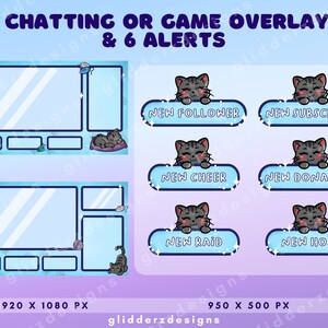 Twitch Overlay Package Cat | Animated Twitch Overlay Cat | Cat Stream ...