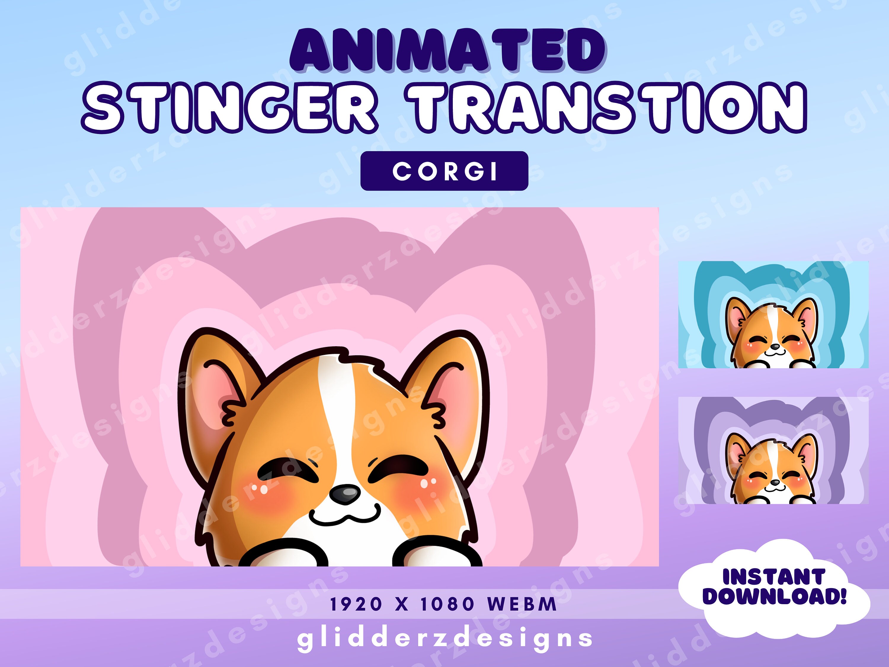 Corgi Dog Twitch Transition Dog Animated Stinger Transition - Etsy