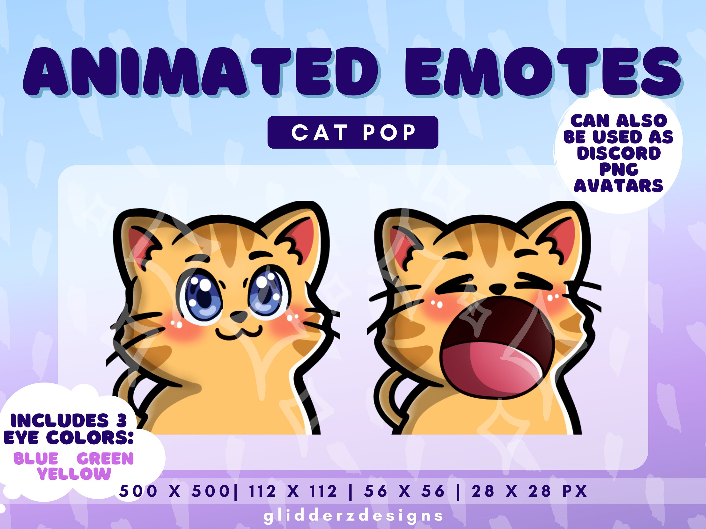 Cat Pop Animated Emote Orange Pop Cat Animated Emote - Etsy