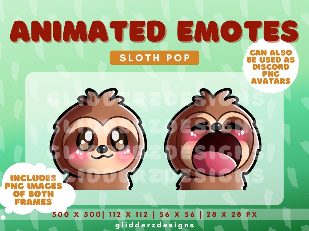 Sloth Pop Twitch Emote | Sloth Pop Emote | Pop Animated Emote | Sloth ...