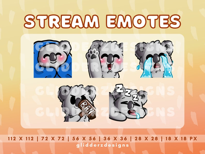 Koala Emotes Twitch JUMBO Pack 1 | 20 Koala Twitch Emotes | Cute Koala ...