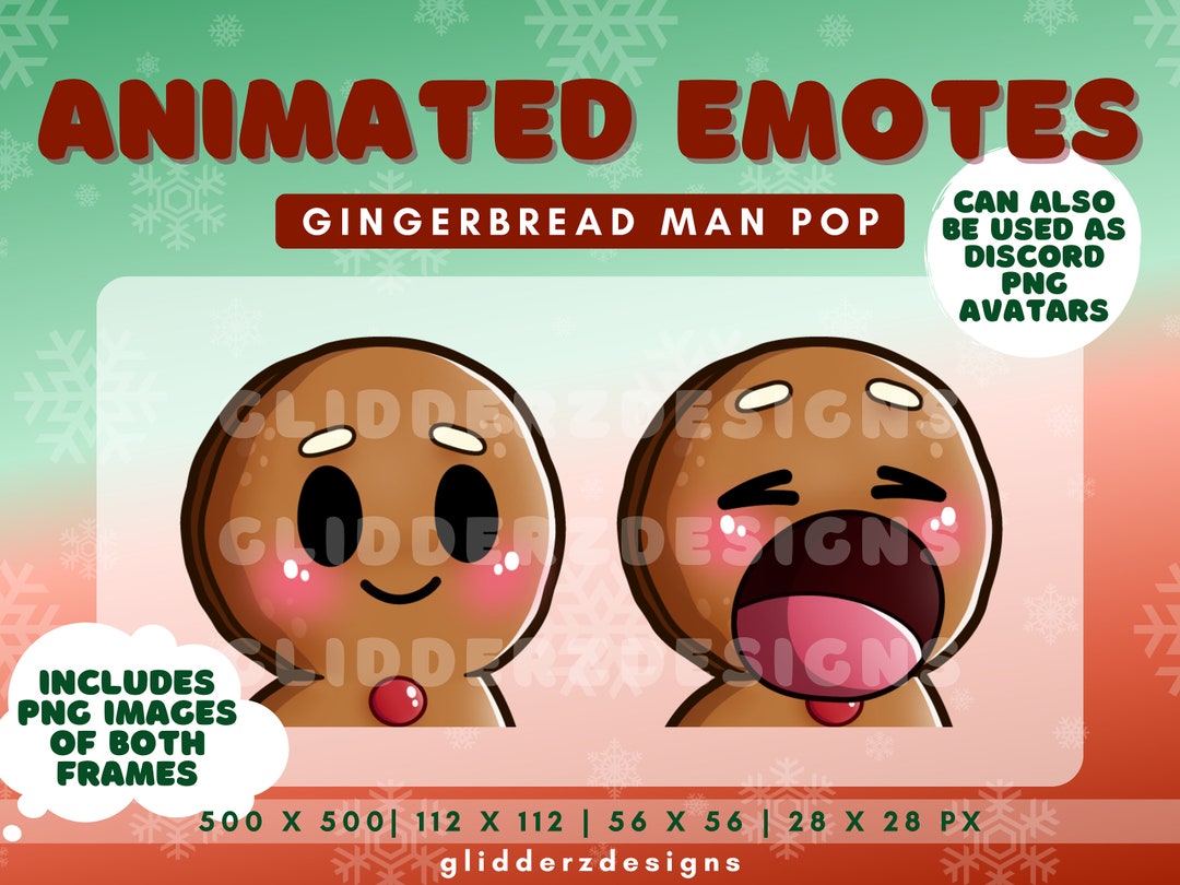Gingerbread Man Pop Emote | Animated Pop Twitch Emote | Gingerbread Man ...