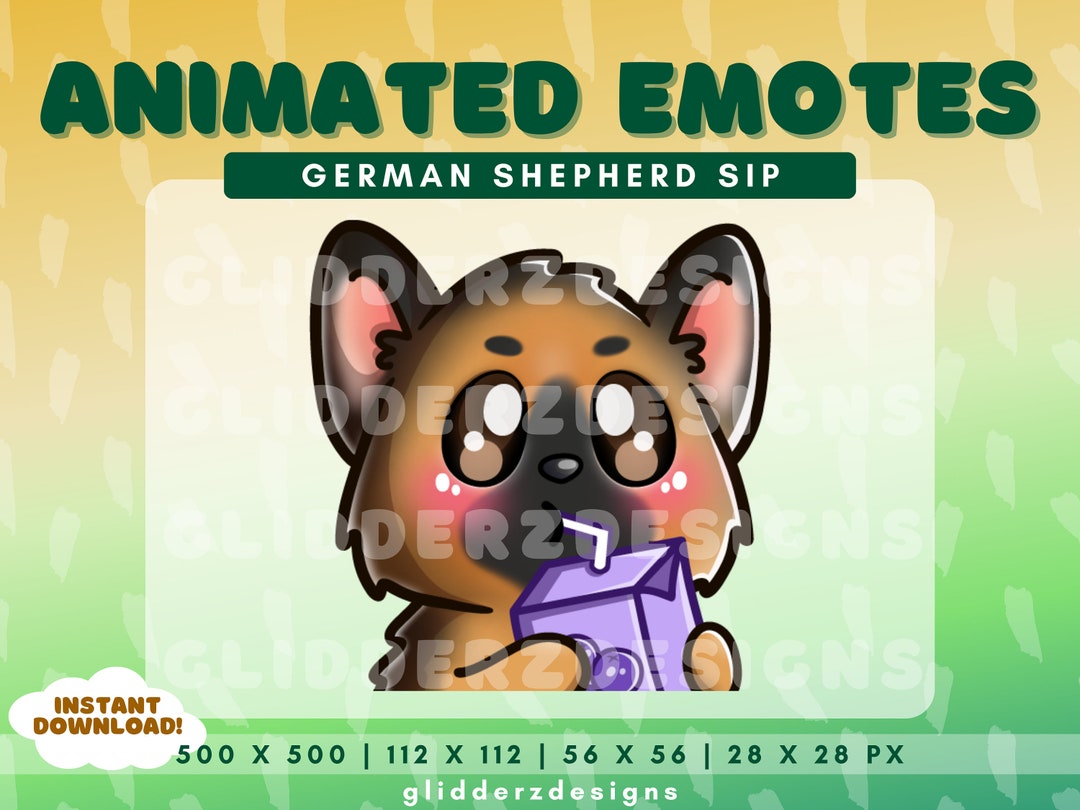Sip Twitch Emote Animated German Shepherd Animated Emote Dog Sip Emote ...
