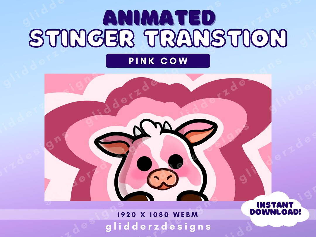 Strawberry Cow Stinger Transition | Pink Cow Transition for Stream ...