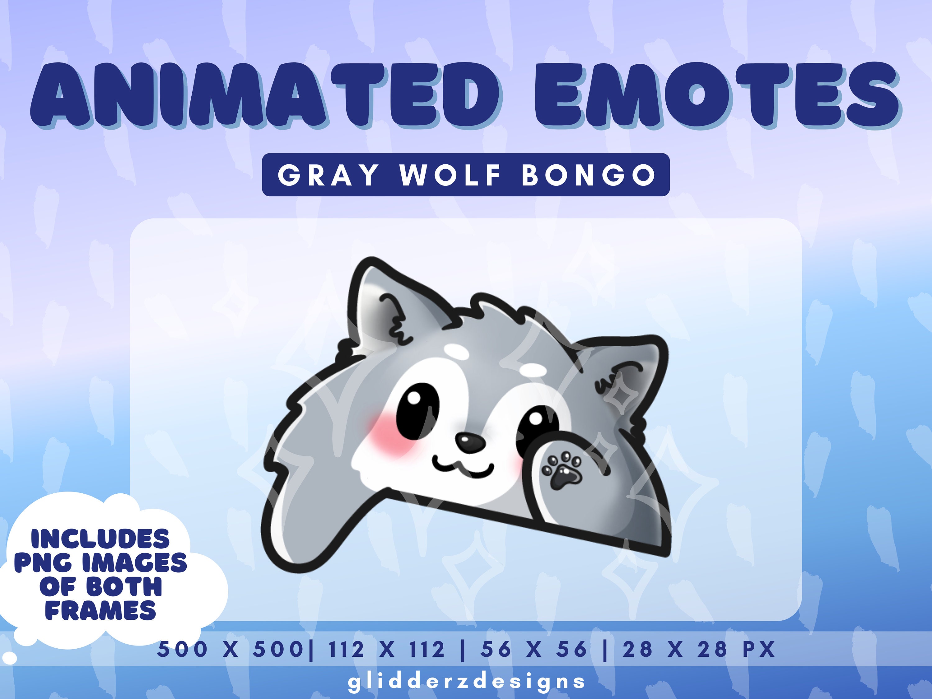 Wolf Bongo Cat Animated Emote Twitch Bongo Wolf Emote - Etsy