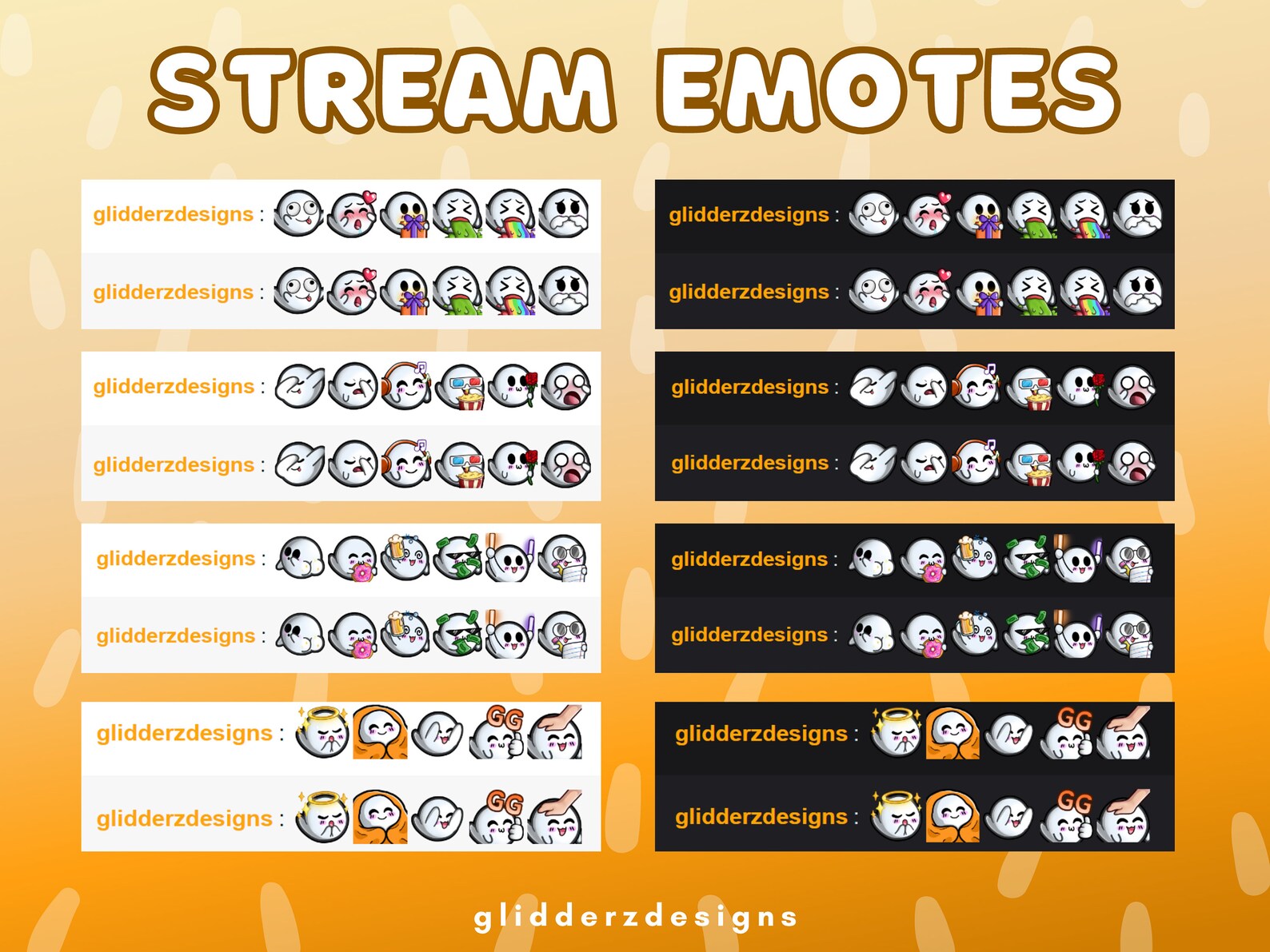 Ghost Twitch Emotes JUMBO PACK 2 | Twitch Ghost Emotes Pack | Cute ...