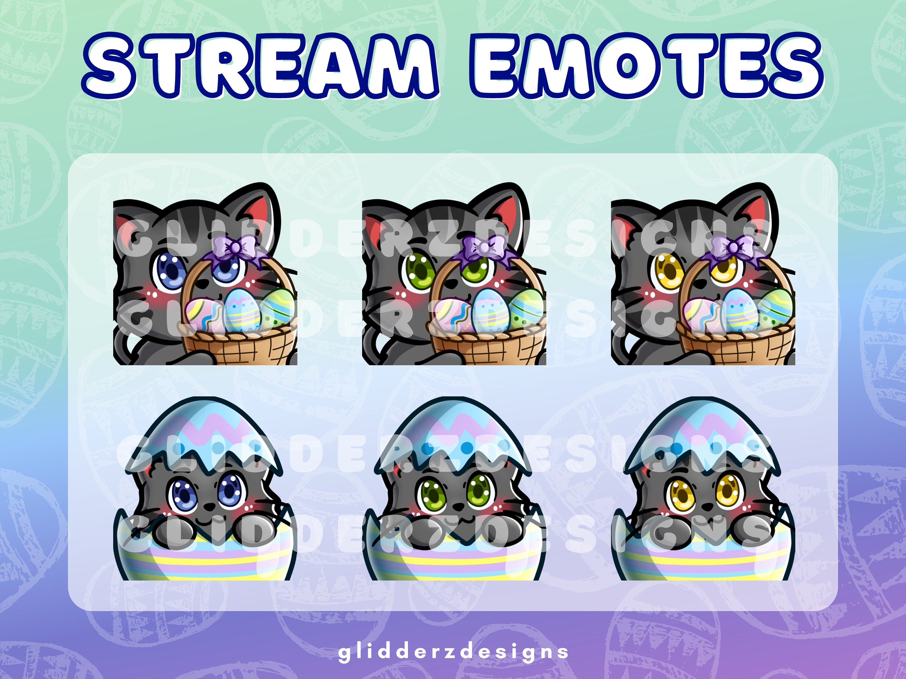 Easter Twitch Emotes Easter Cat Emotes for Streamers Gray - Etsy Canada