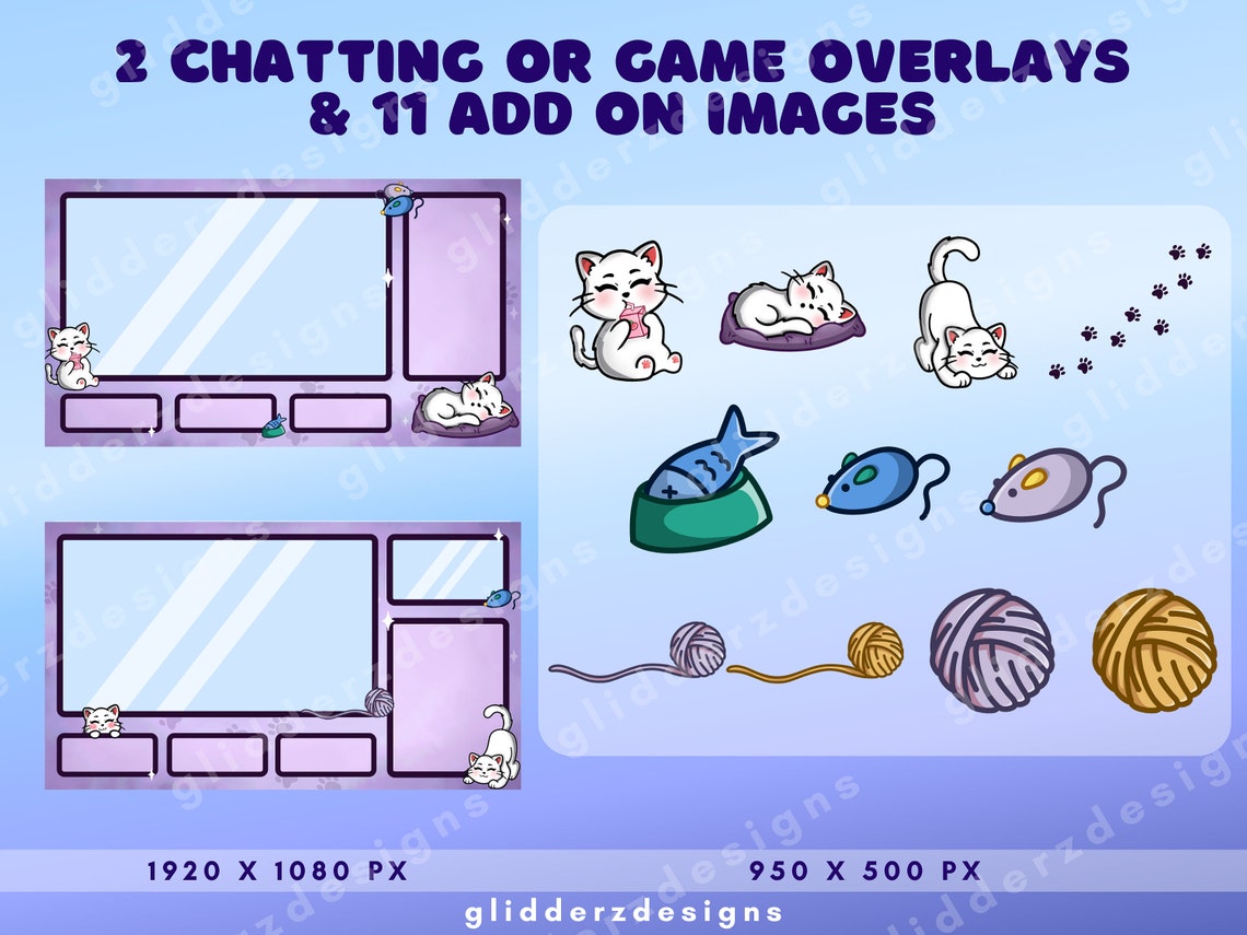 Animated Cat Overlay Twitch Cat Animated Twitch Overlay | Etsy