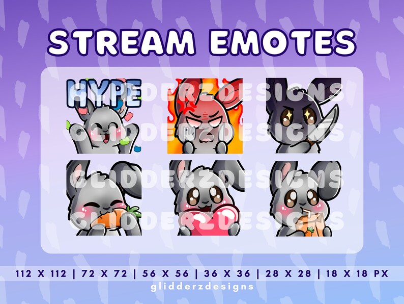 Gray Bunny Emote Jumbo Pack 1 Gray Bunny Twitch Emotes 21 - Etsy
