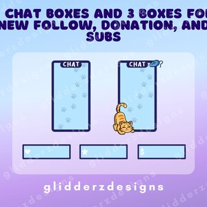 Blue Animated Stream Overlays Cat Animated Starting Soon | Etsy