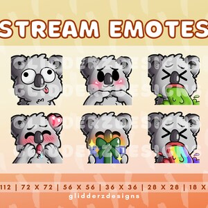 Koala Twitch Emote Jumbo Pack 2 | Koala Emotes | 24 Koala Emotes for ...