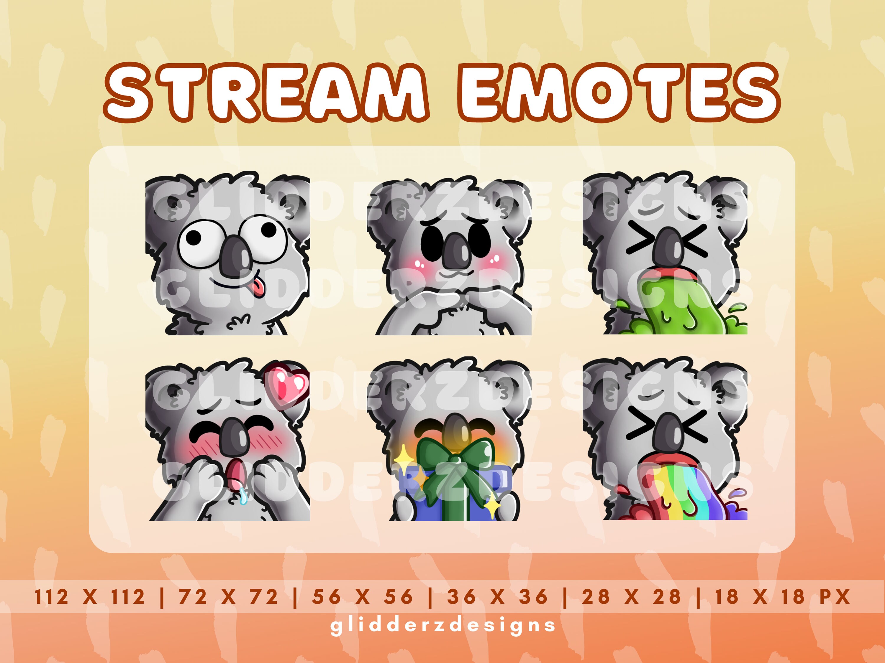 Koala Twitch Emote Jumbo Pack 2 | Koala Emotes | 24 Koala Emotes for ...