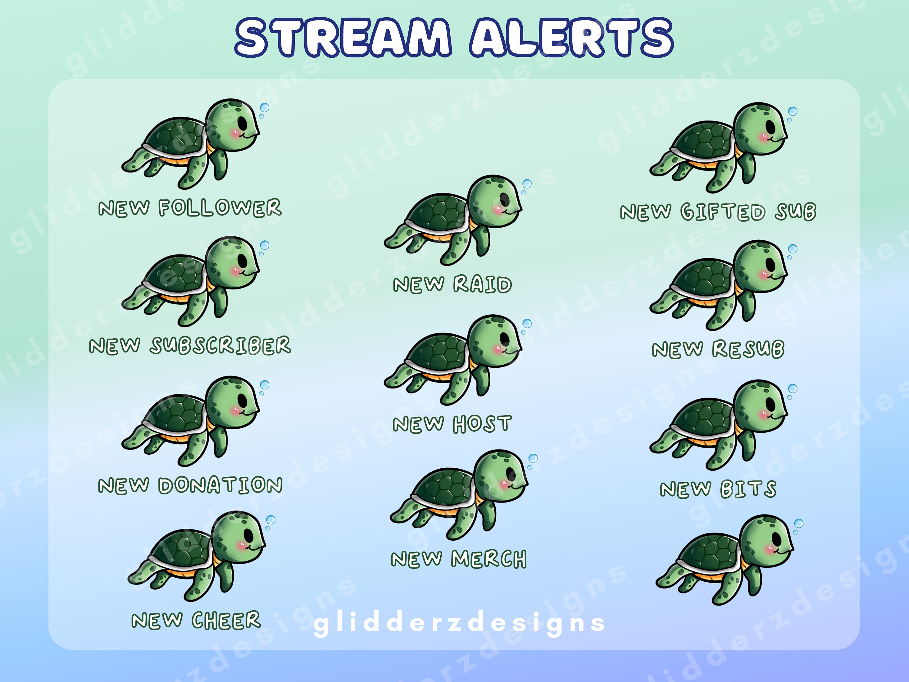 ANIMATED Ocean Twitch Package Turtle Twitch Package Turtle - Etsy
