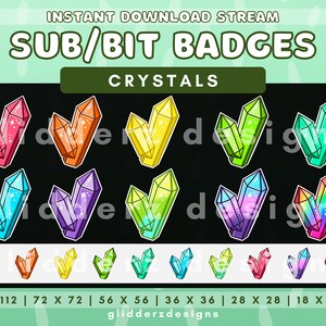 Crystal Sub Badge Twitch | Twitch Crystal Badge | Gemstone Stream Badge ...