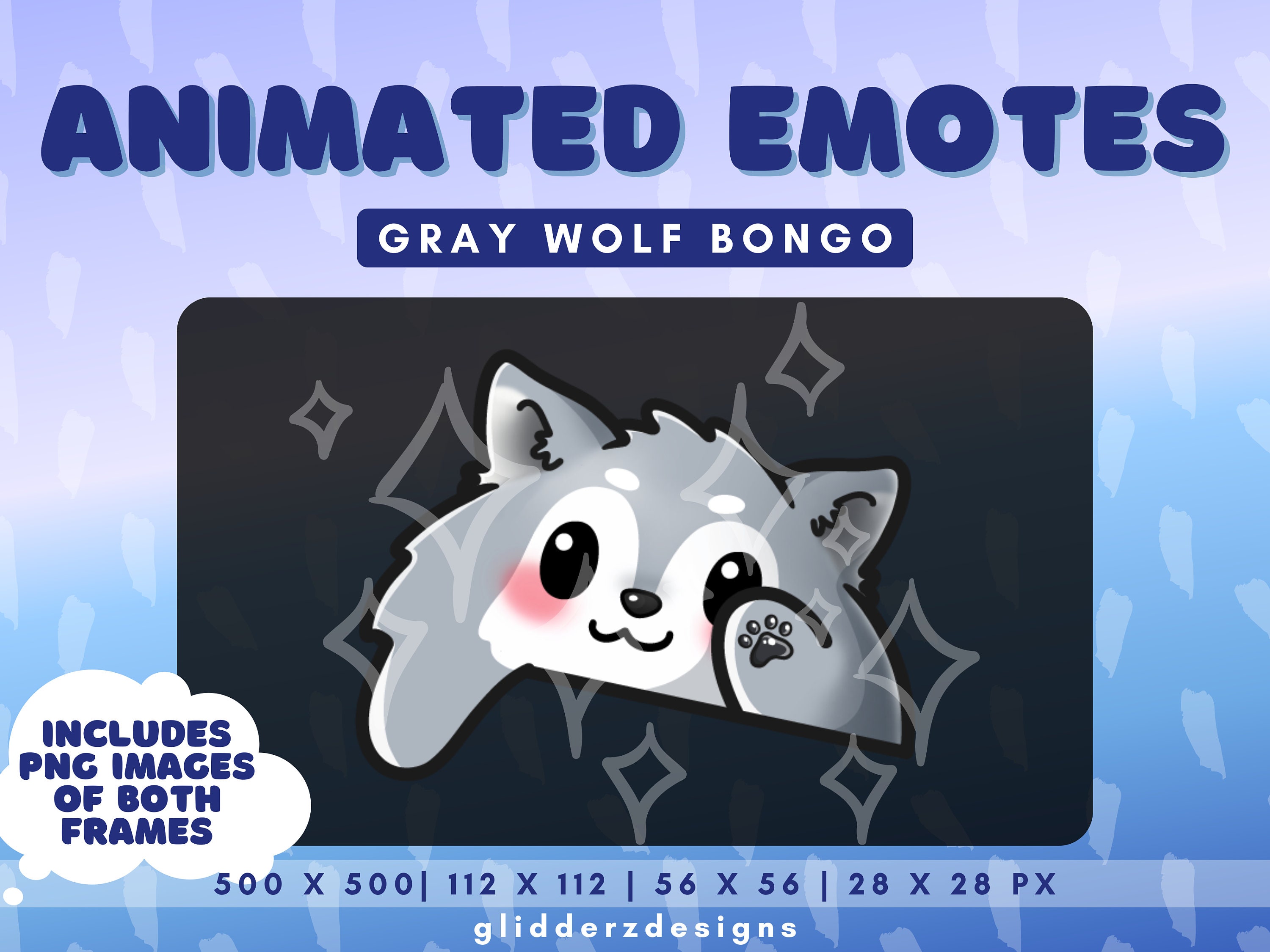 Wolf Bongo Cat Animated Emote Twitch Bongo Wolf Emote - Etsy