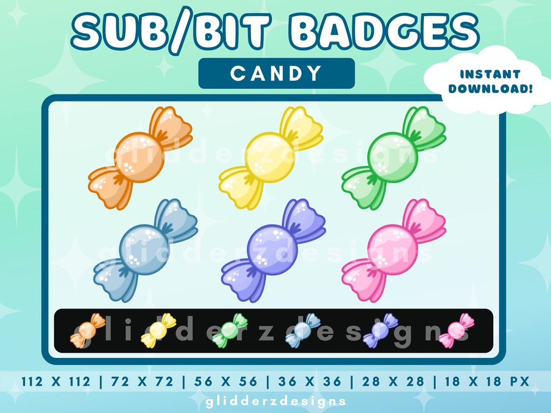 Twitch Candy Badge | Candy Sub Badge | Candy Bit Badge Stream | Food ...